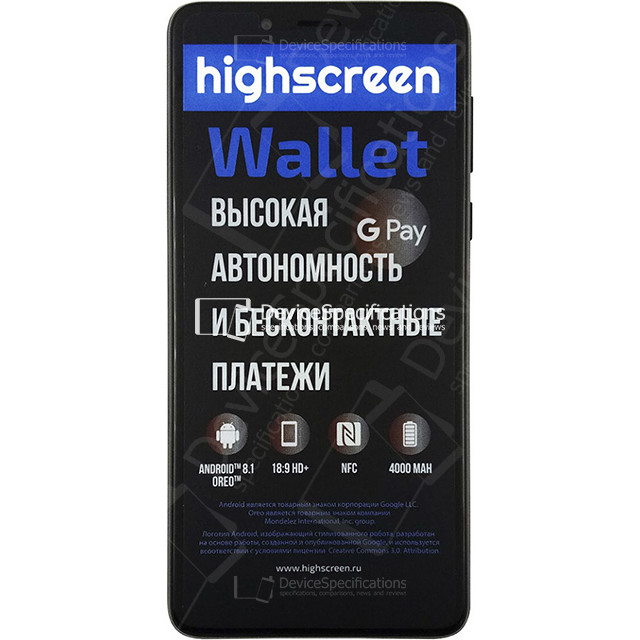 Highscreen Wallet - Specifications